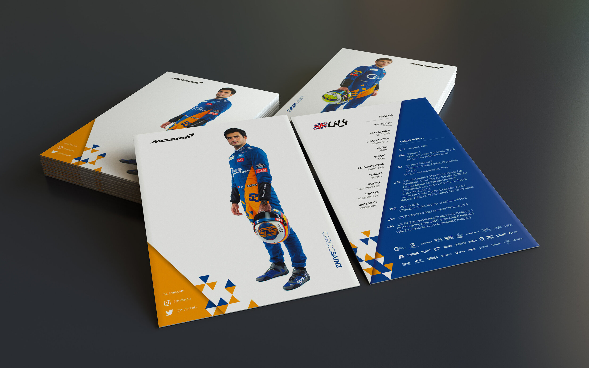 2019 McLaren Driver Autograph Cards — Nathan Andrew Webster Design