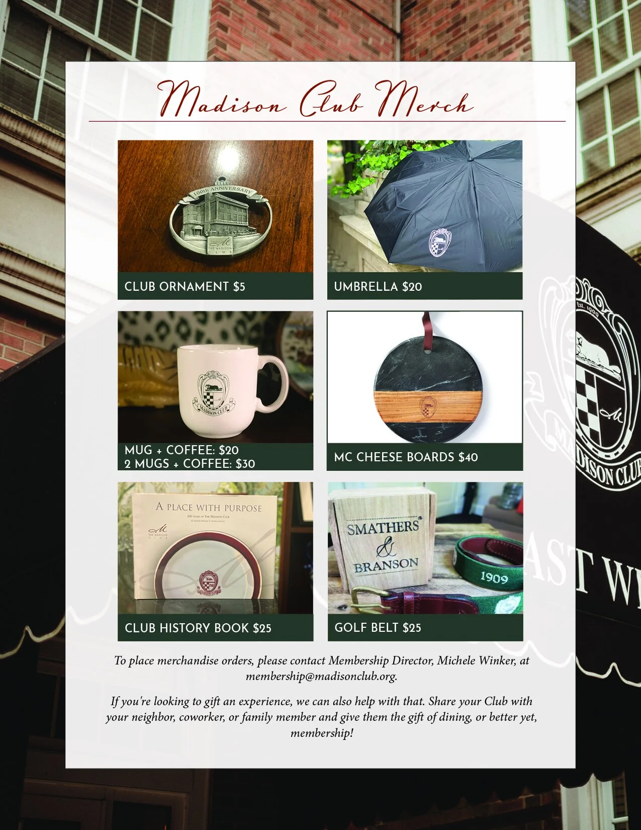 Club Merchandise — the madison club
