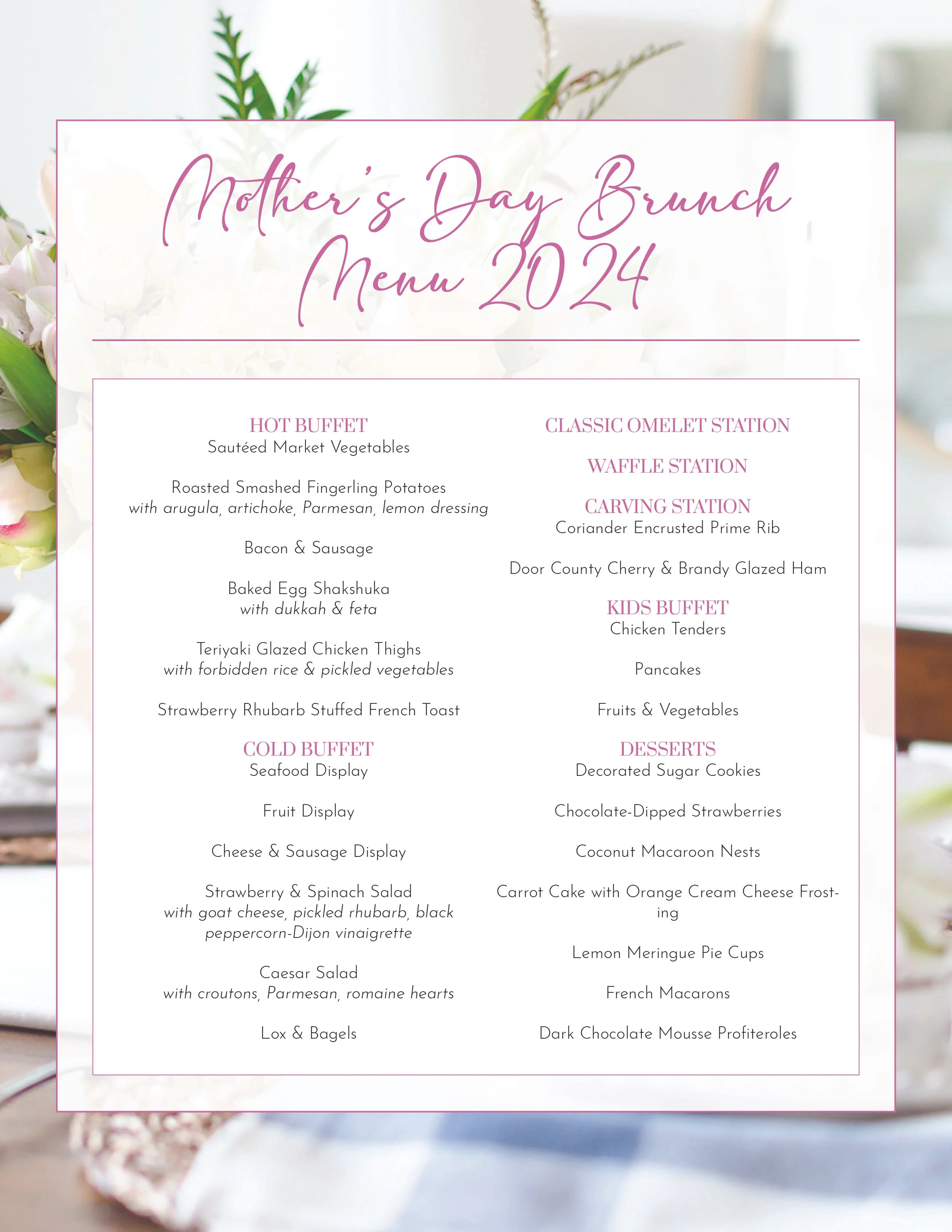 Mother's Day Brunch — the madison club