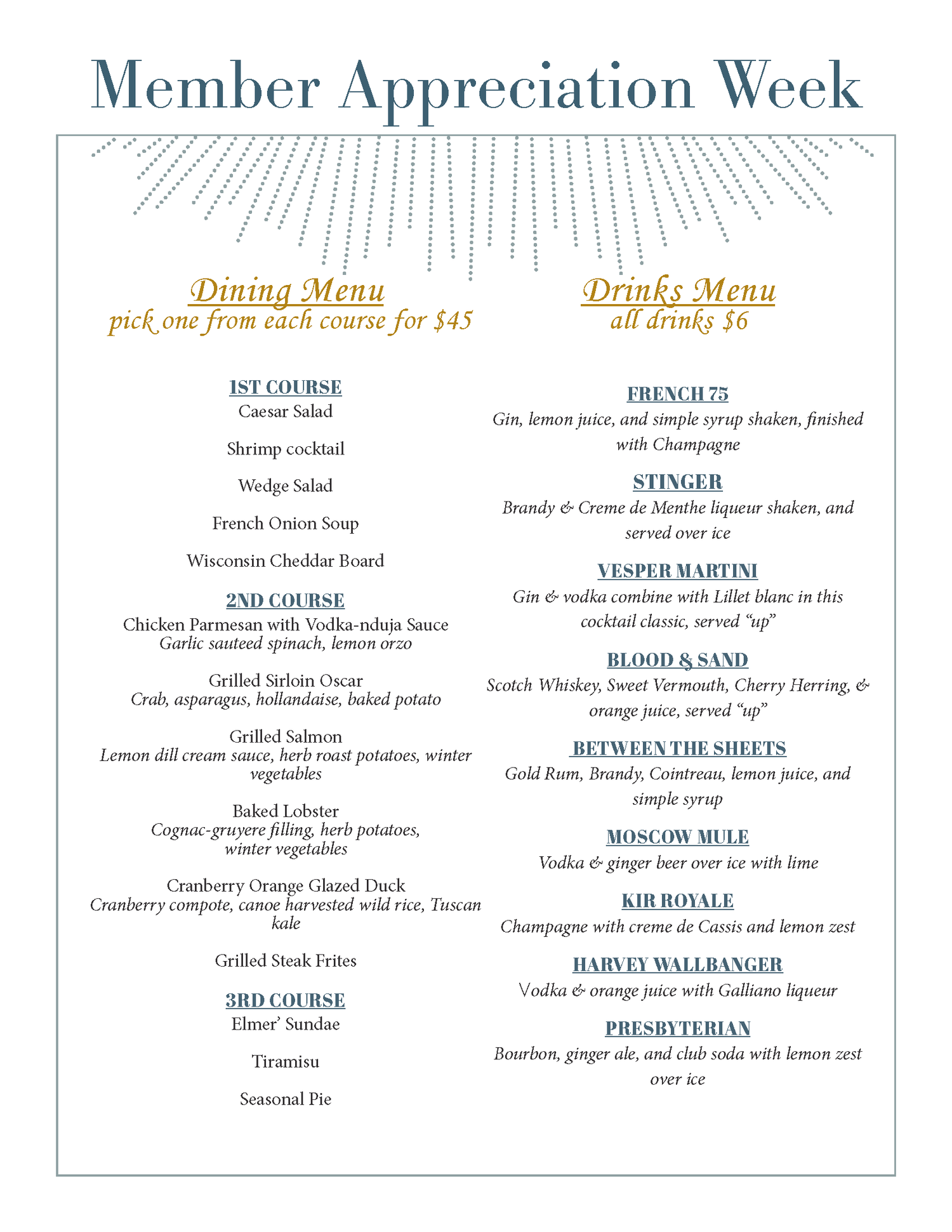 Member Appreciation Week: Jan 23rd - 27th — the madison club