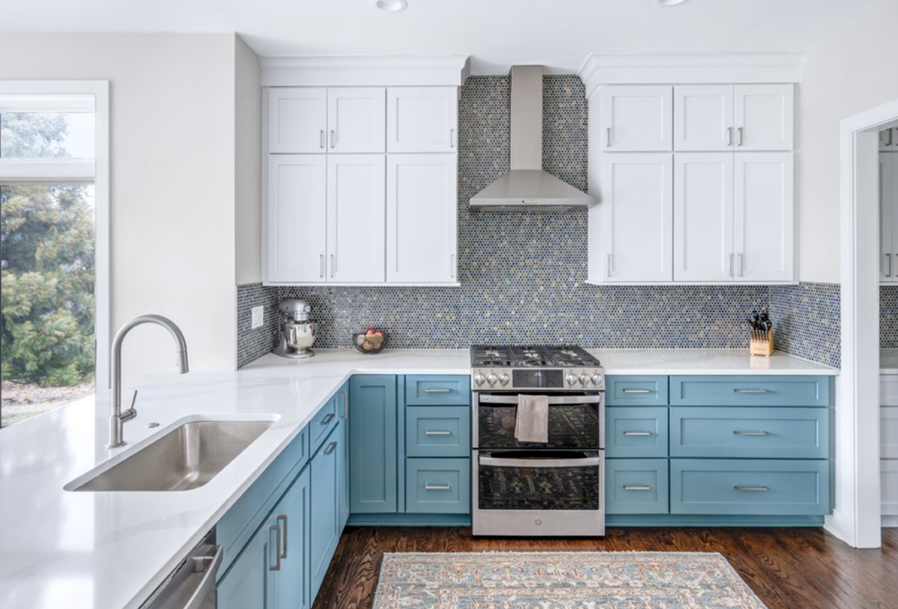 Trendy-Teal-houston-cabinets — iGranite Countertop and Cabinet Store