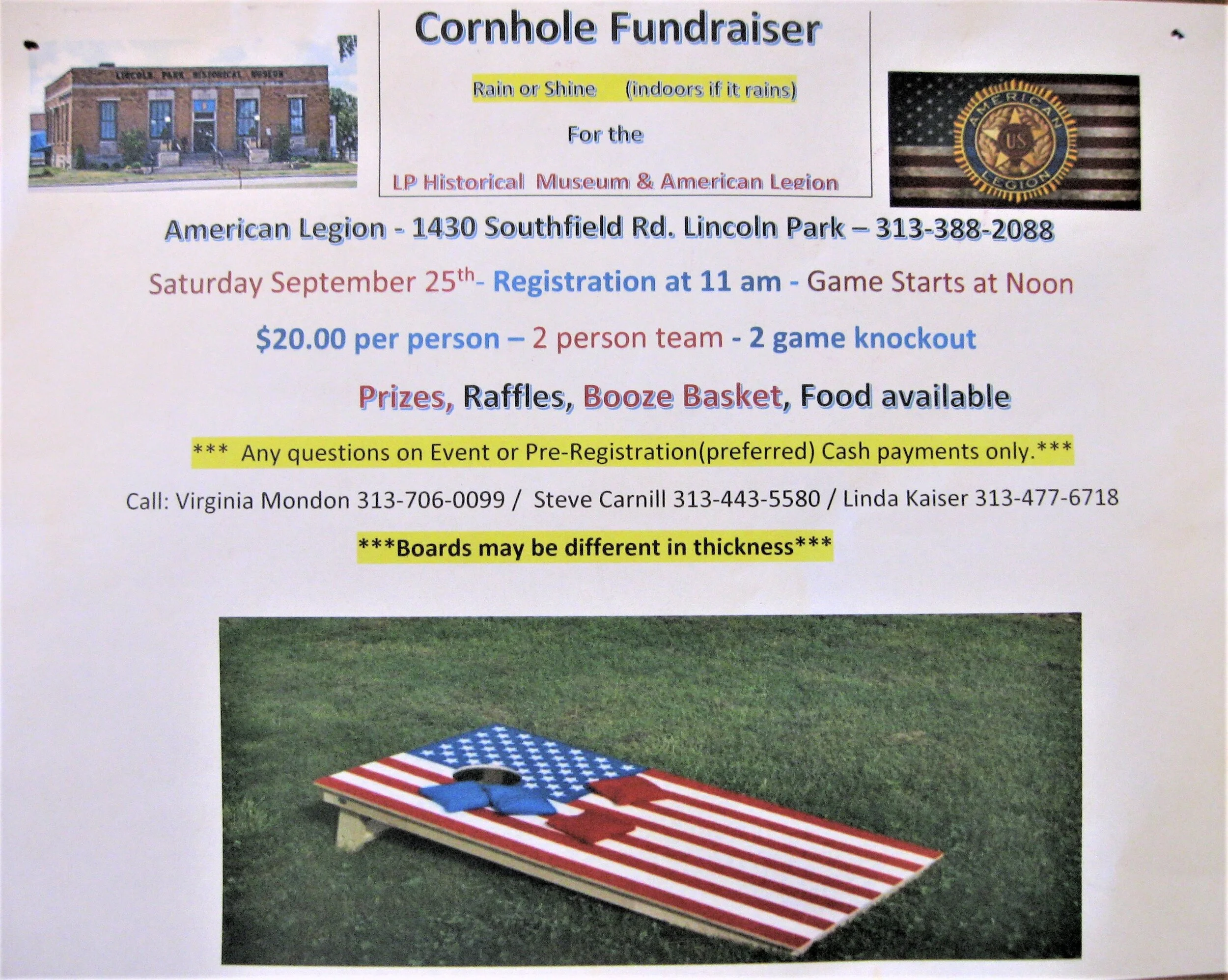 Fundraiser-Cornholing Tournament — Lincoln Park Historical Society & Museum