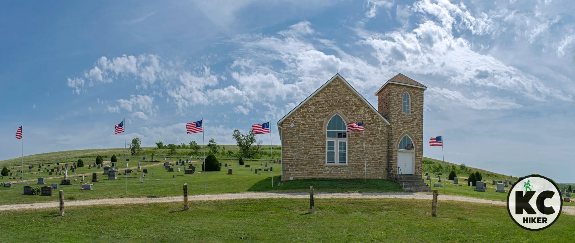 1882 Old Stone Church set in the heart of the Flint Hills - KC Hiker
