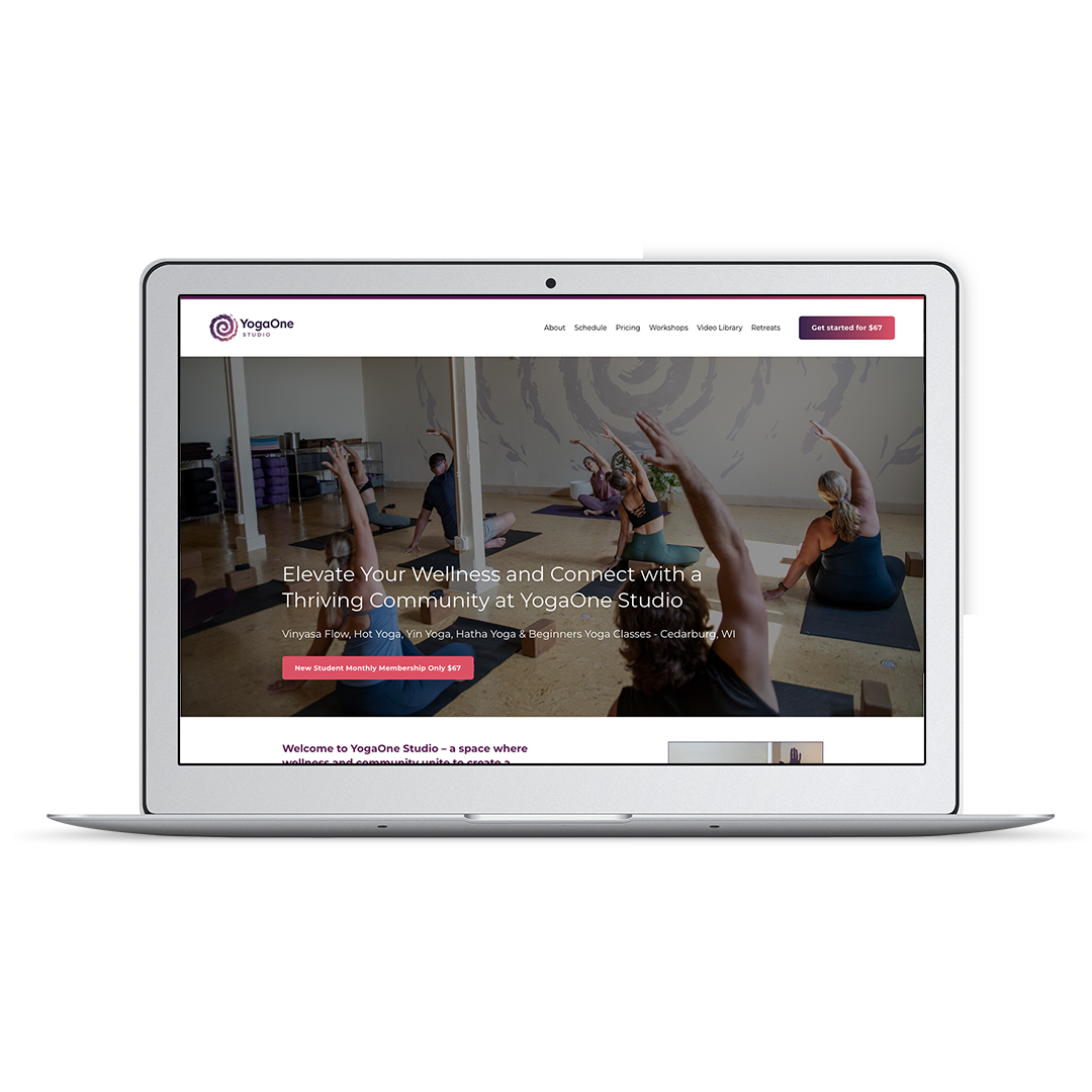 Walla-integrated yoga website design for Yoga One Studio | Pixality Design