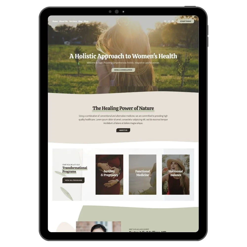 Sage Squarespace Template | Squarespace template for Holistic therapists, Wellness, Yoga ...