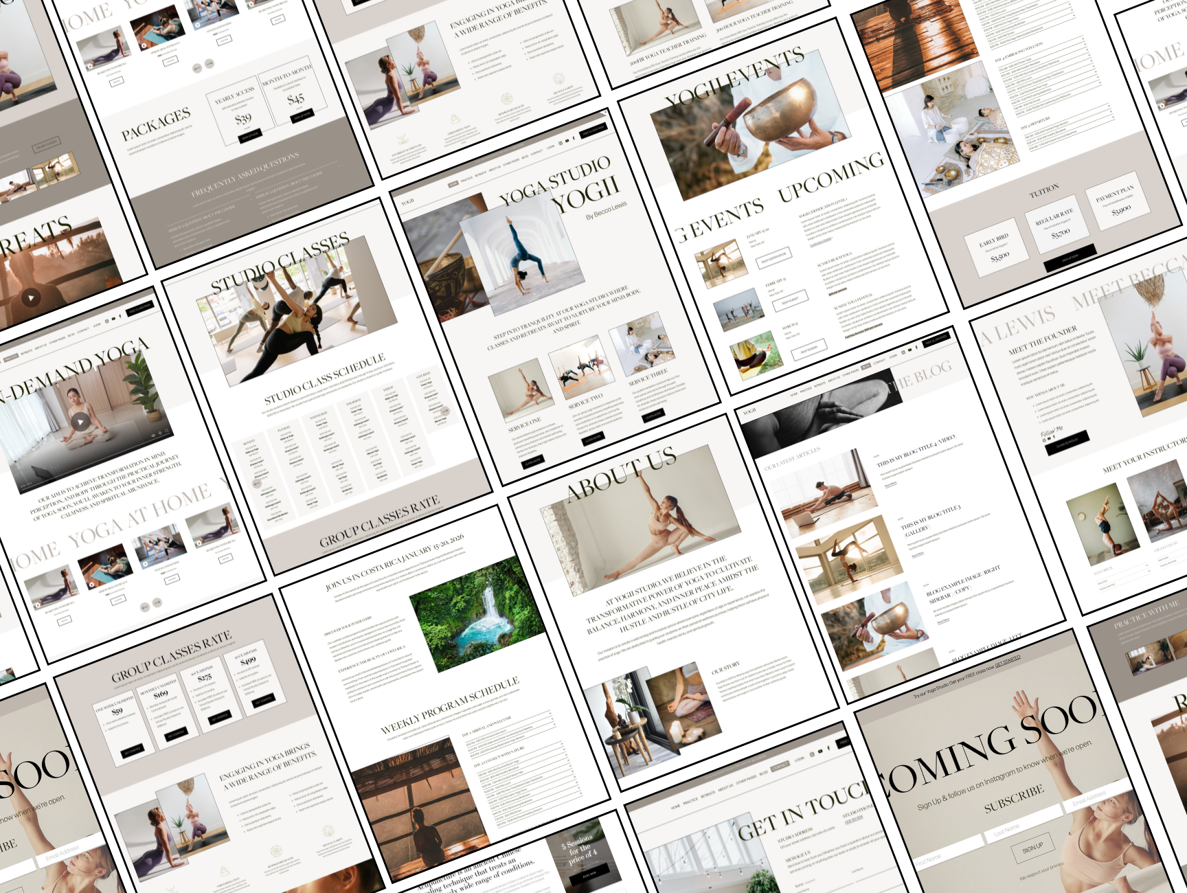 Website Template Yogii | Squarespace template for Yoga Studios, Yoga ...