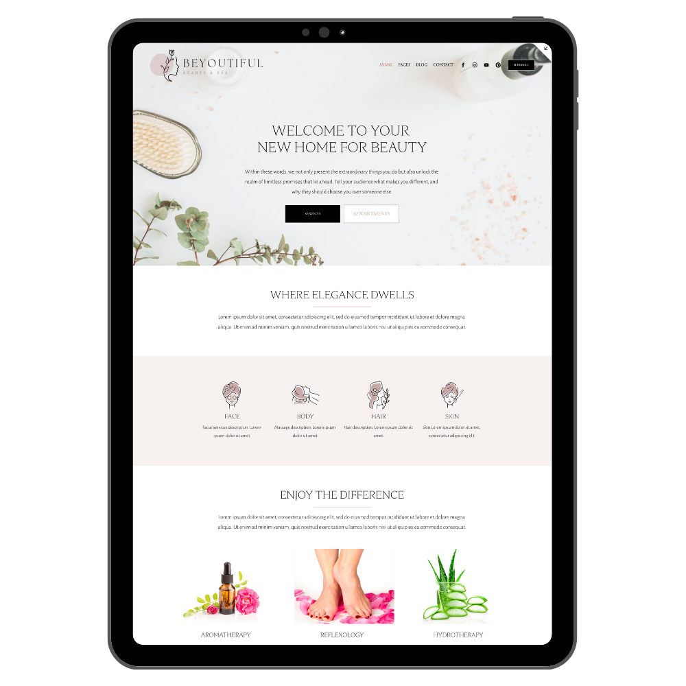 Beyoutiful Squarespace Template | Squarespace Template for Beauty Spa ...
