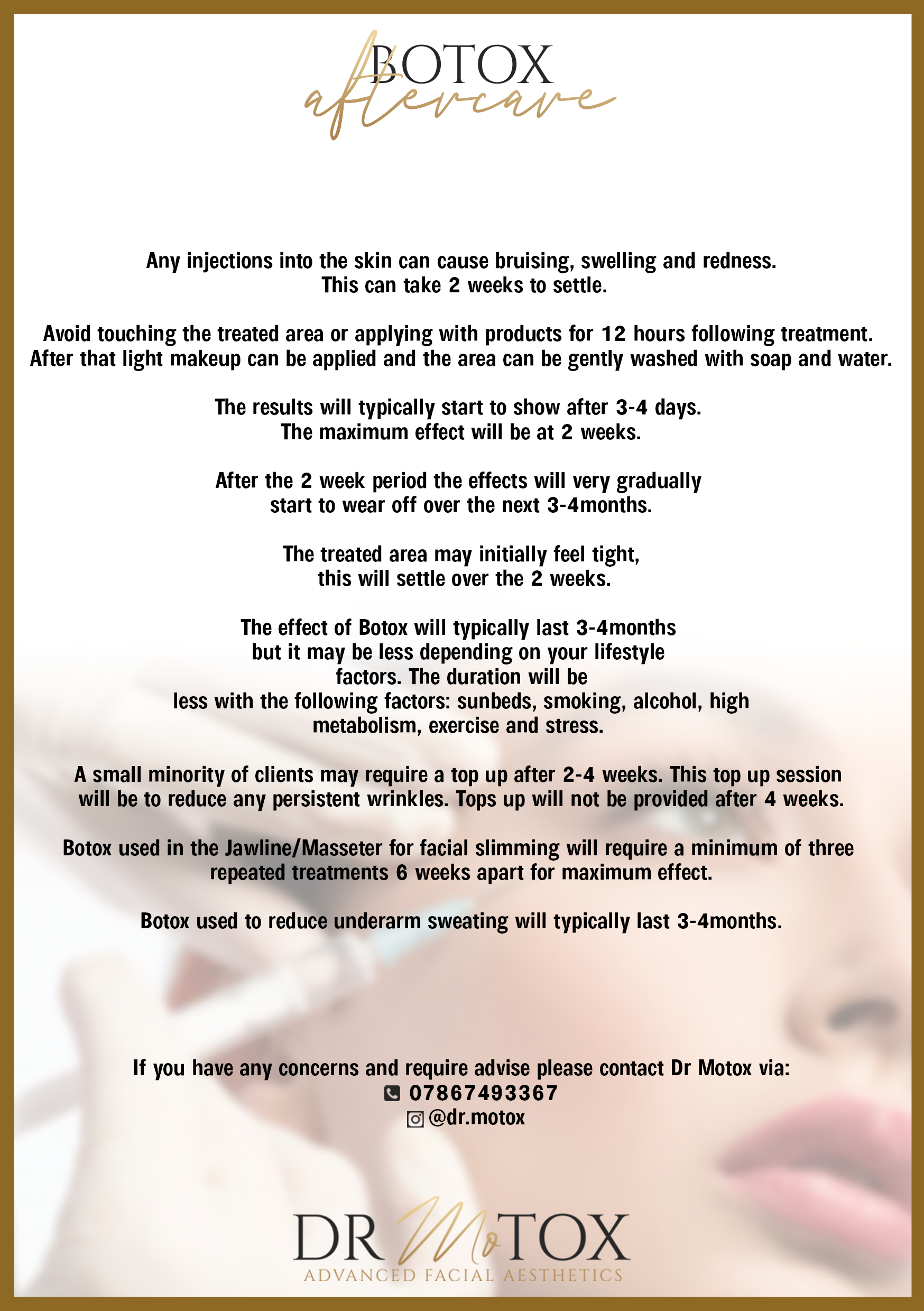 Makeup Aftercare Leaflet My Bios