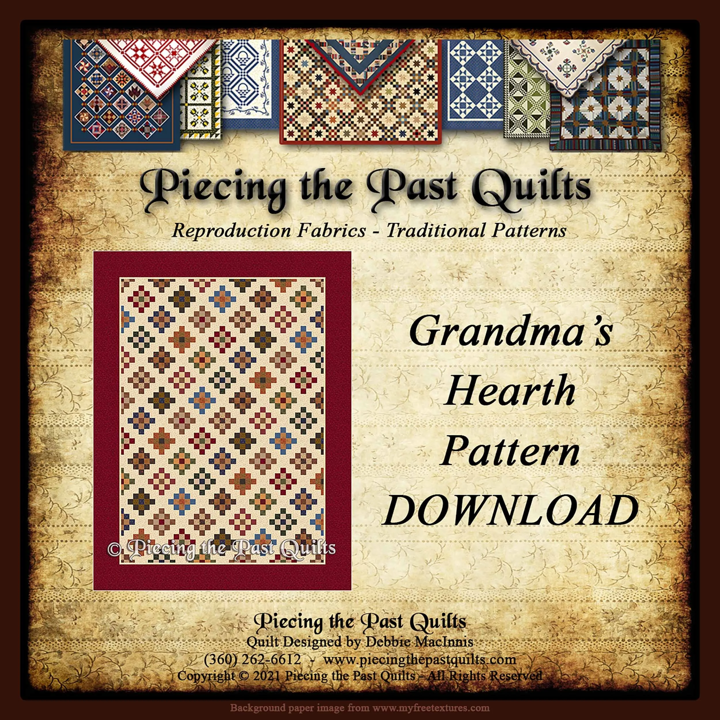Grandma's Hearth Pattern Download — Piecing the Past Quilts