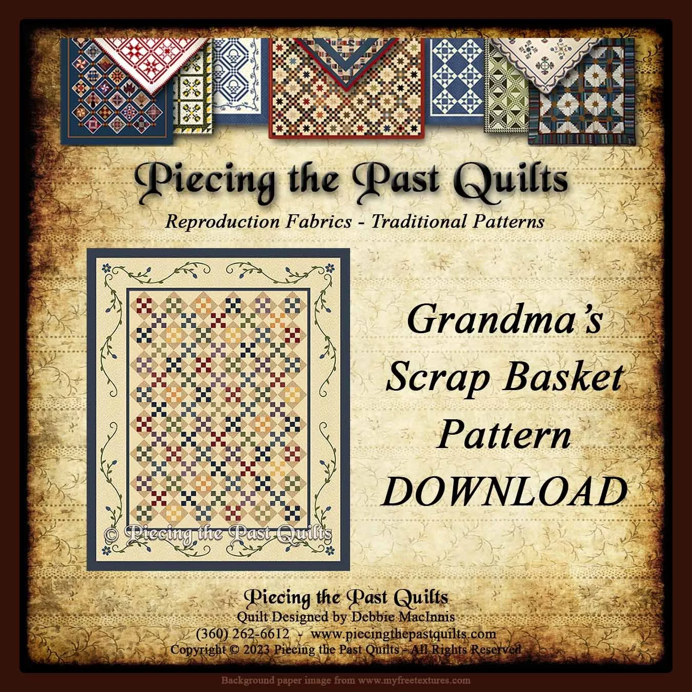 Grandma's Scrap Basket Pattern Download — Piecing the Past Quilts