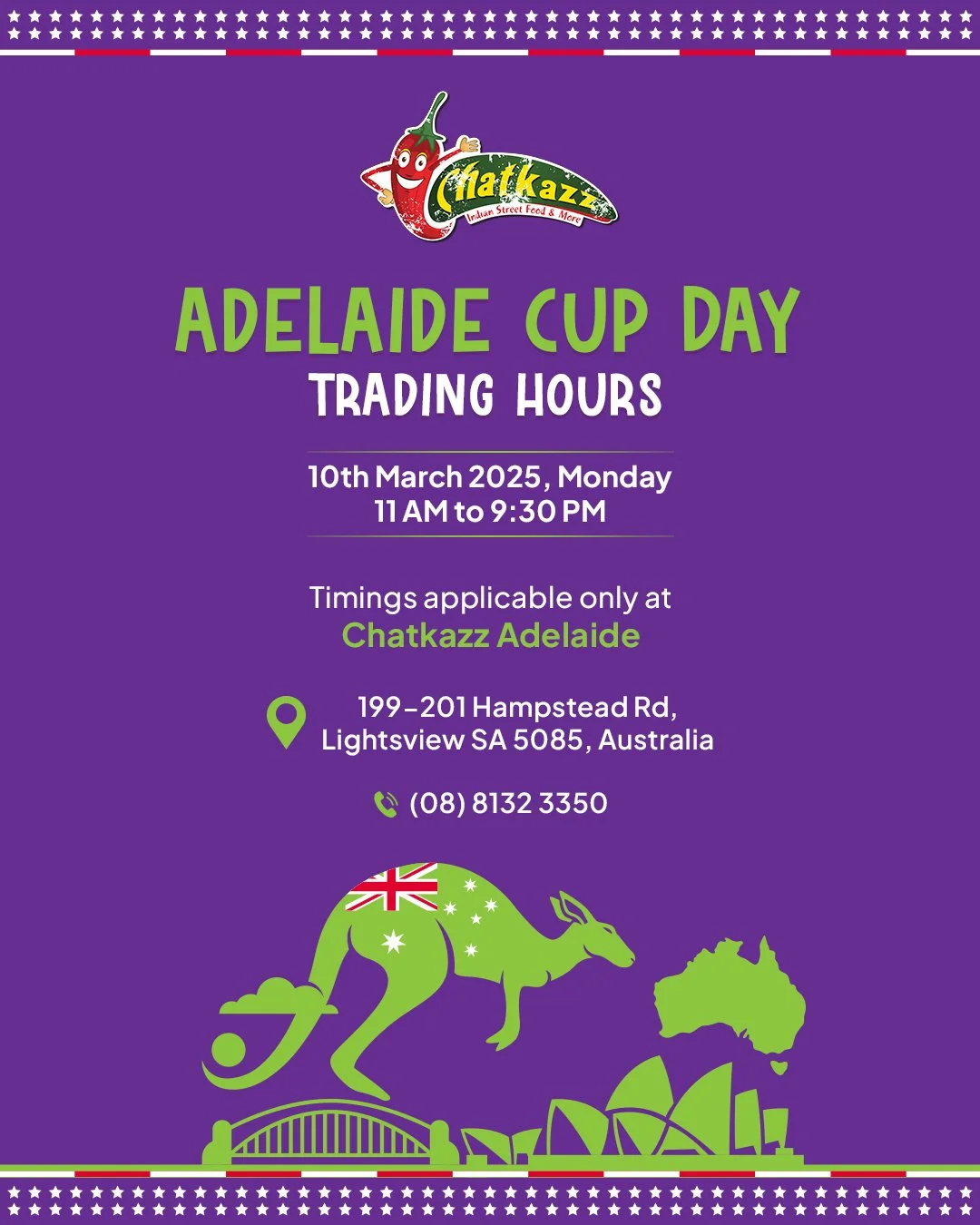 ADELAIDE CUP DAY TRADING HOURS ! — Chatkazz