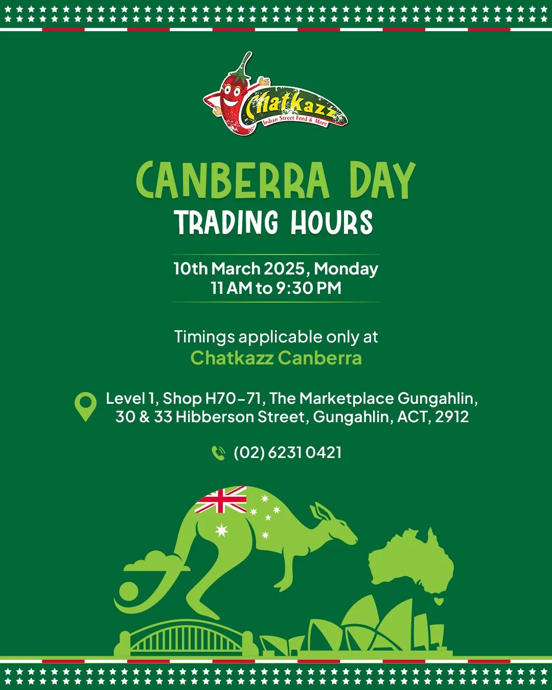 CANBERRA DAY TRADING HOURS ! — Chatkazz