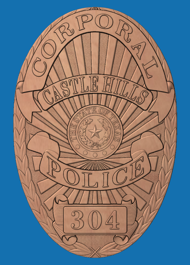 Sweet Mesquite Creations — 3D Carved Wood Police Badge-Castle Hills ...