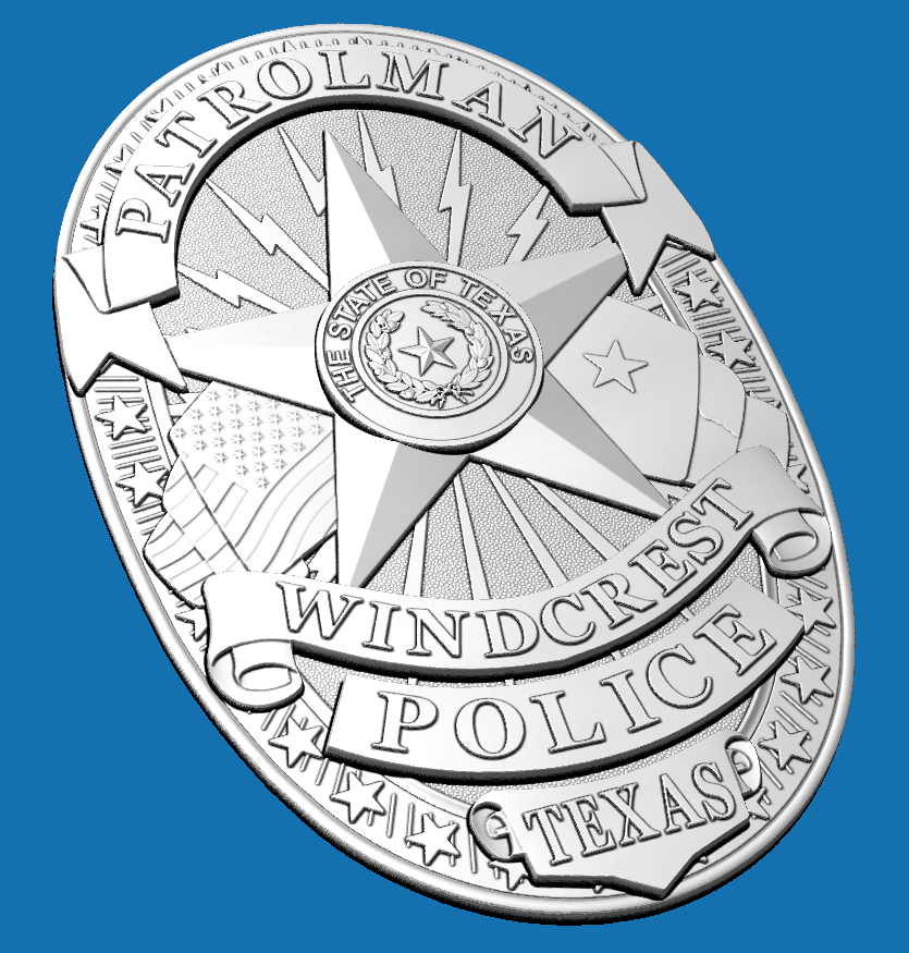 Sweet Mesquite Creations — 3D Carved Wood Police Badge-Windcrest Police ...