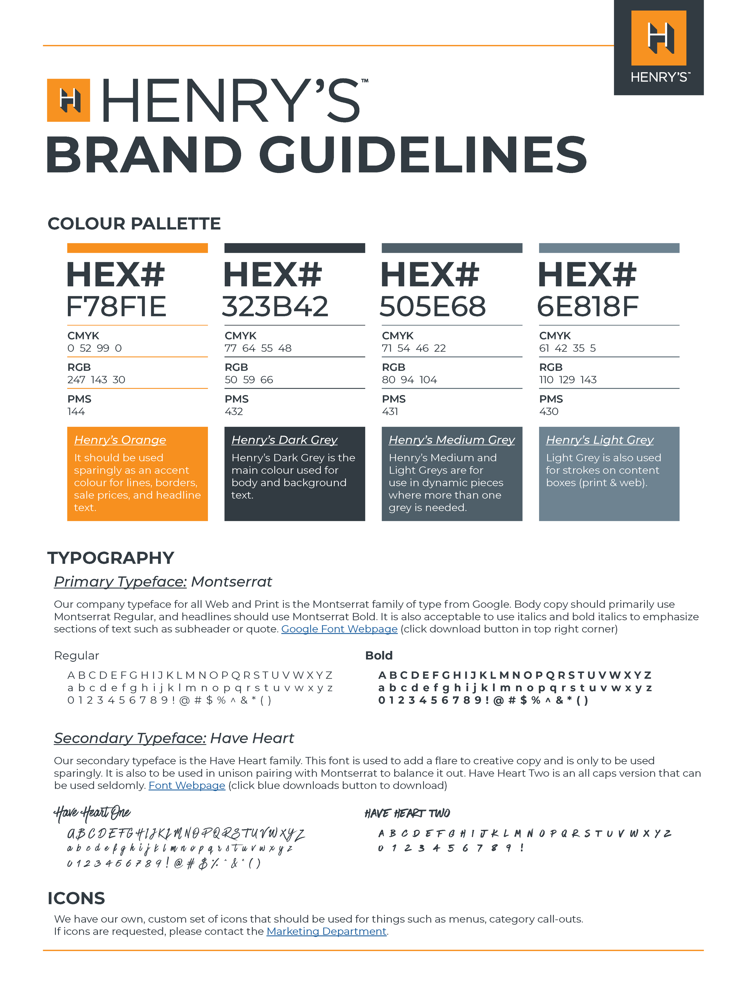 Henry's Logos & Guidelines — Danielle von Massow Portfolio