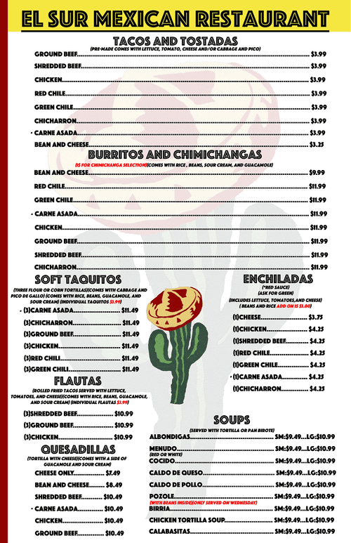 Mexican Food — El Sur