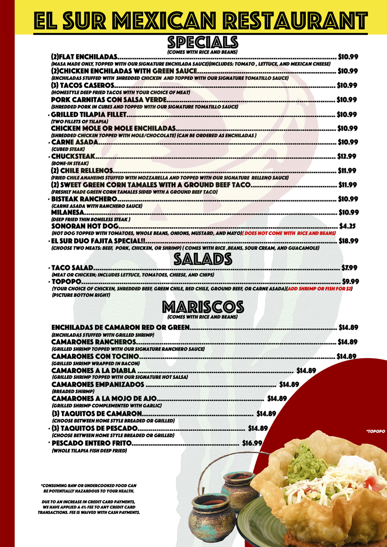 Mexican Food Menu