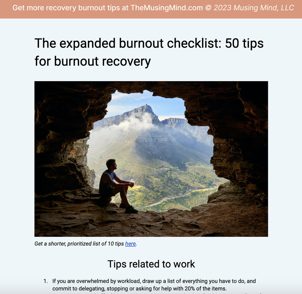 Healing from Burnout: 50 things you can do to recover — The Musing Mind