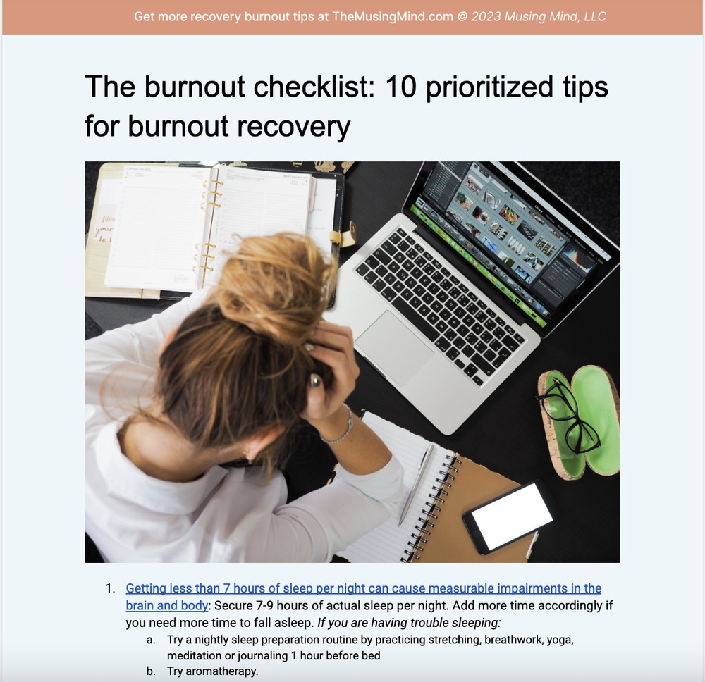 Finding the cure for Burnout: 10 Recovery Tips — The Musing Mind