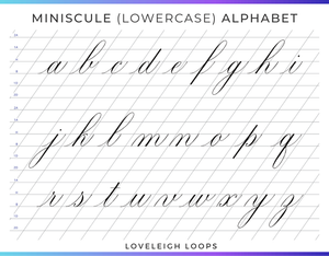 60 A-Z Calligraphy Alphabet Examples (+ Free Worksheets!) — Loveleigh Loops