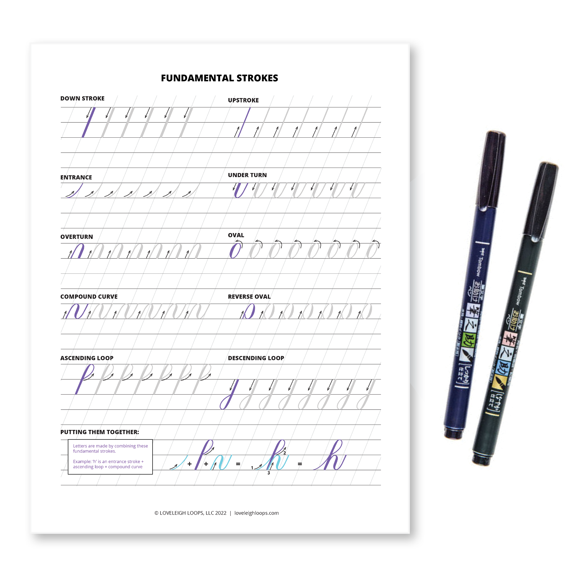 Basic Strokes Worksheet — Loveleigh Loops