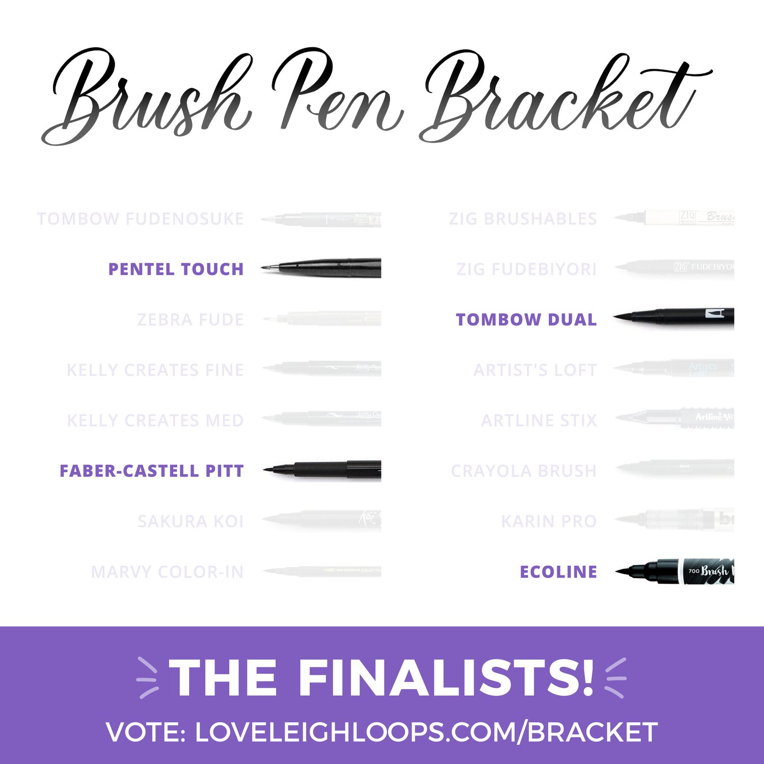 Brush Pen Comparison Guide — Loveleigh Loops