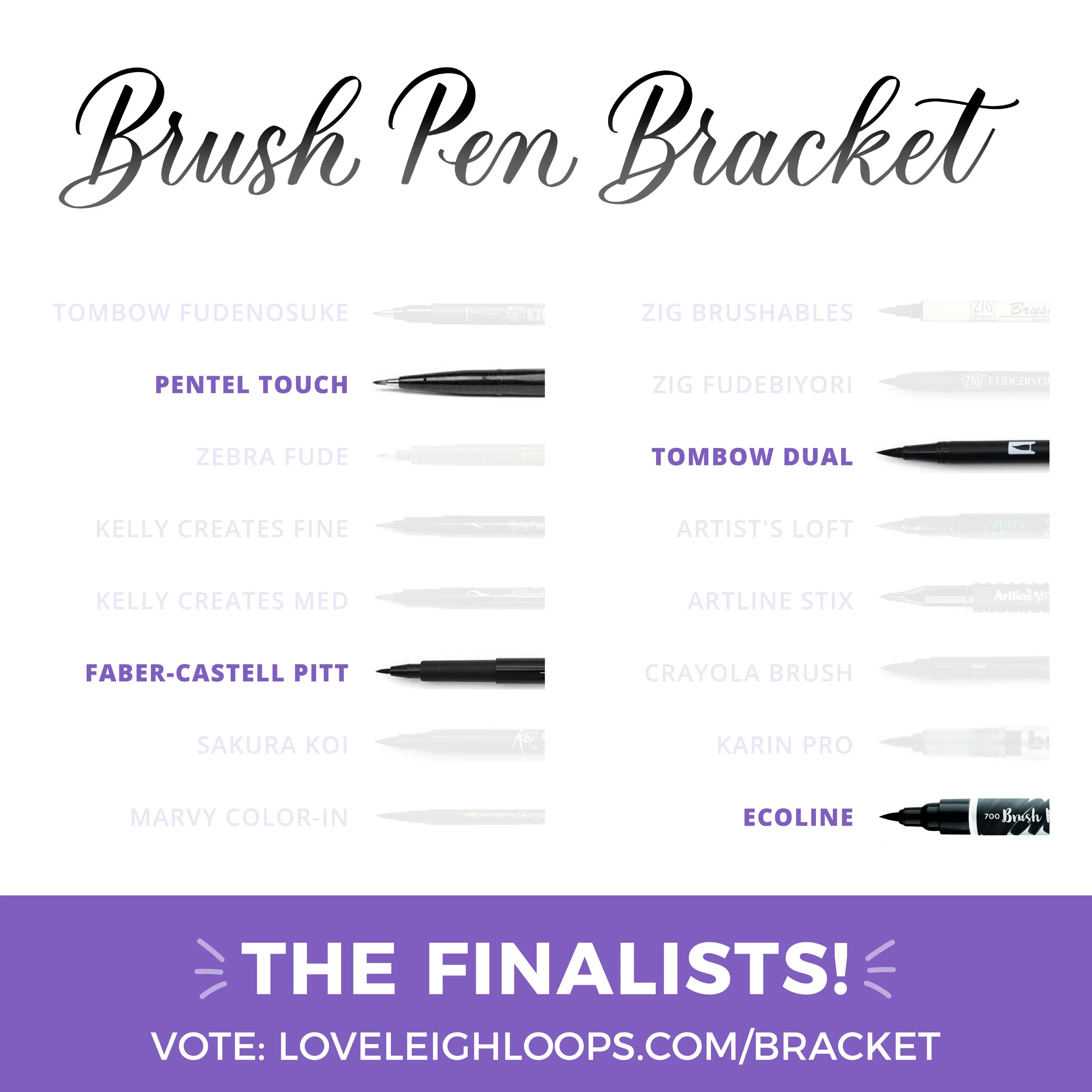 Brush Pen Comparison Guide — Loveleigh Loops