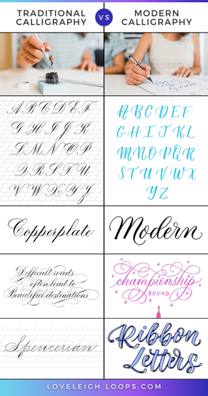 Modern Calligraphy For Beginners (FREE WORKSHEETS) — Loveleigh Loops