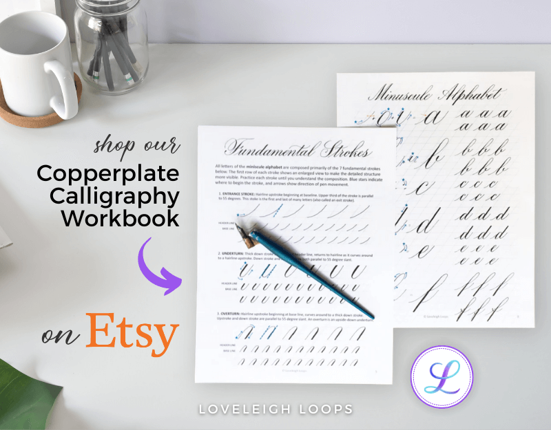 Copperplate Alphabet Letter By Letter [+ Free Worksheet] — Loveleigh Loops