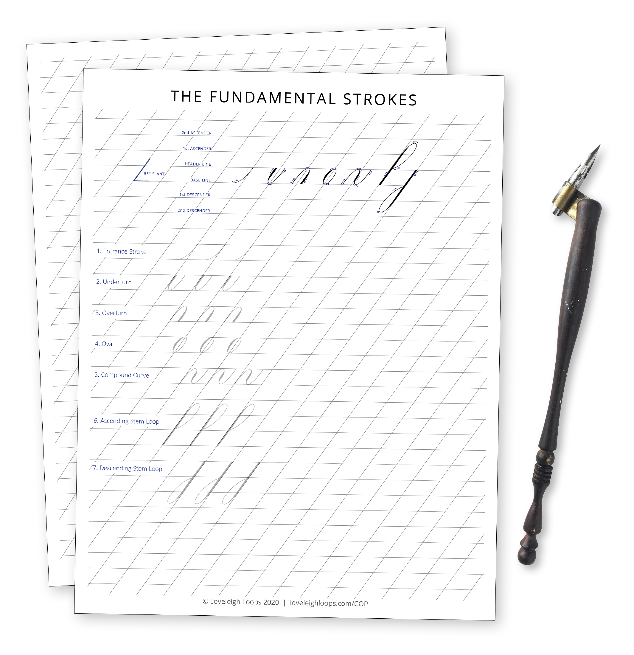 Copperplate free guide sheet — Loveleigh Loops