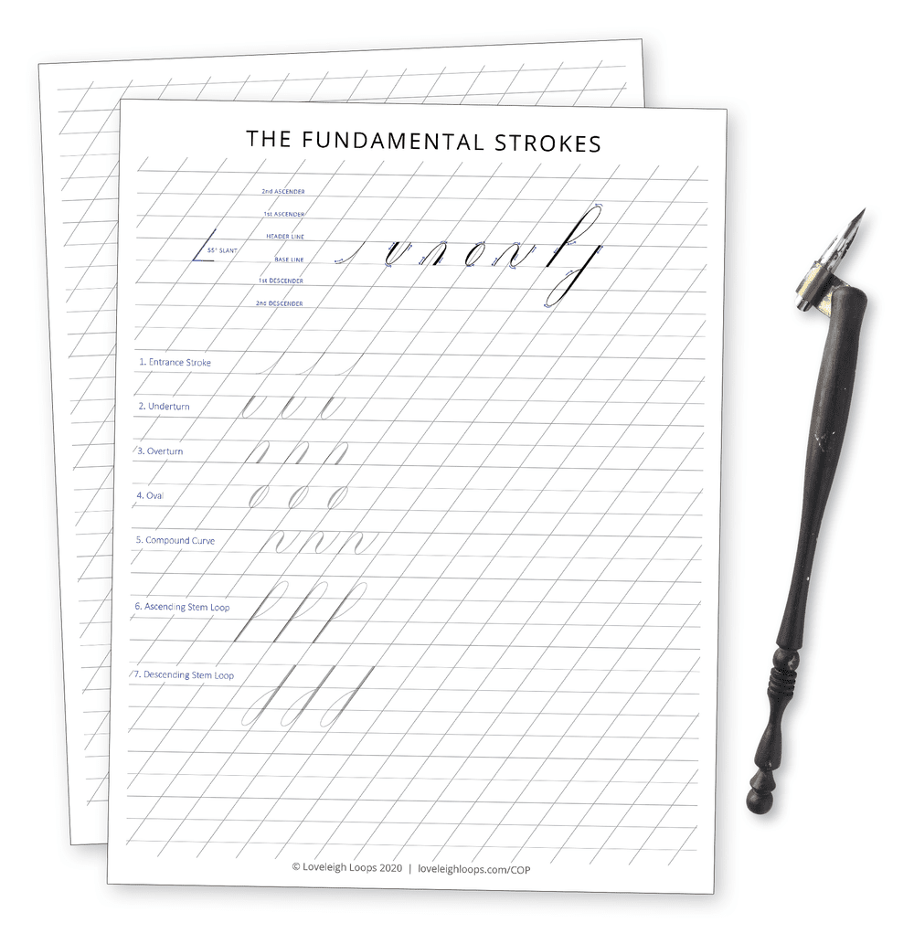 Copperplate free guide sheet — Loveleigh Loops