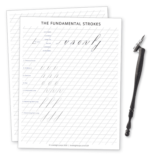 Copperplate free guide sheet — Loveleigh Loops