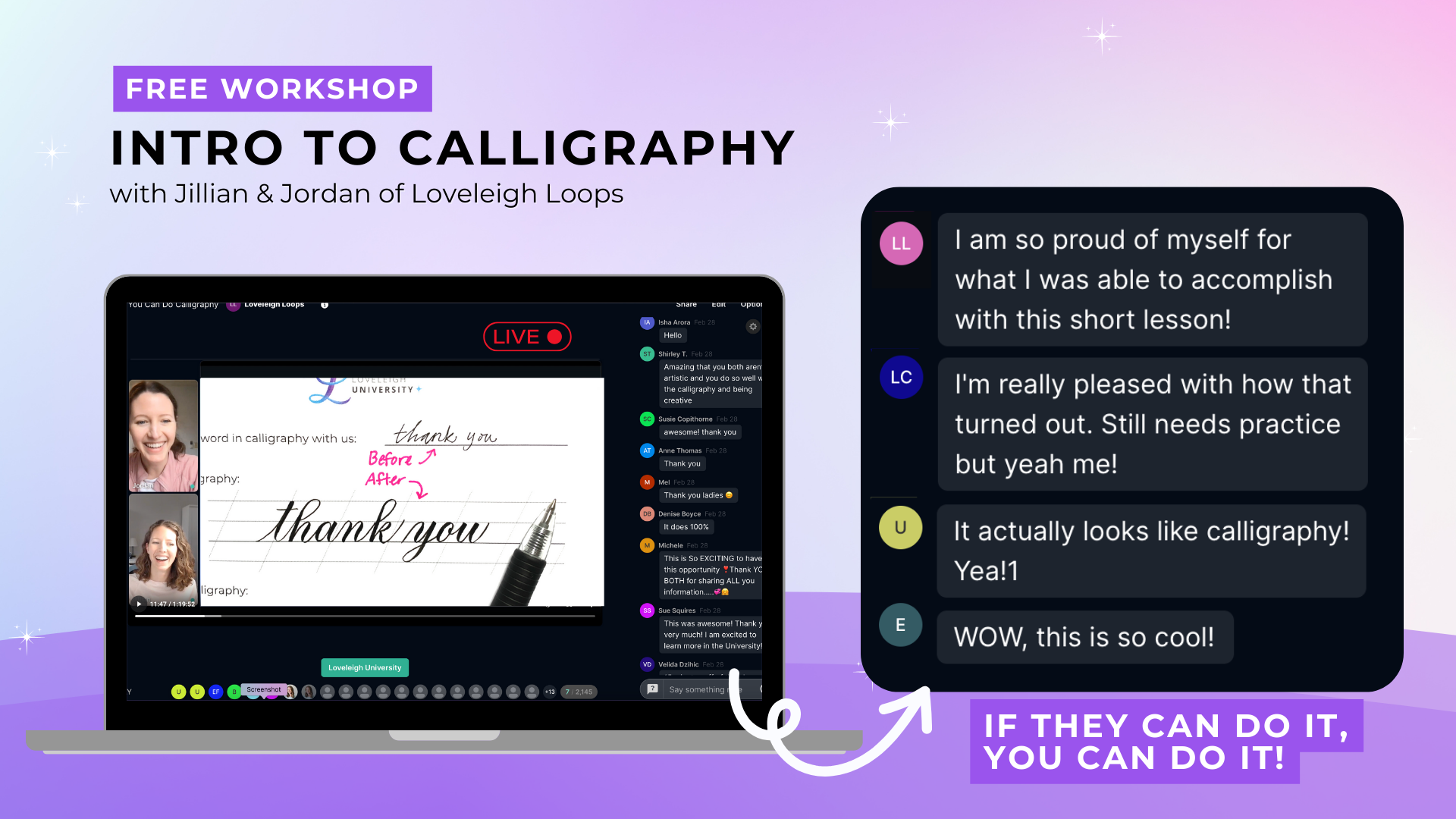 Free Calligraphy Workshop — Loveleigh Loops