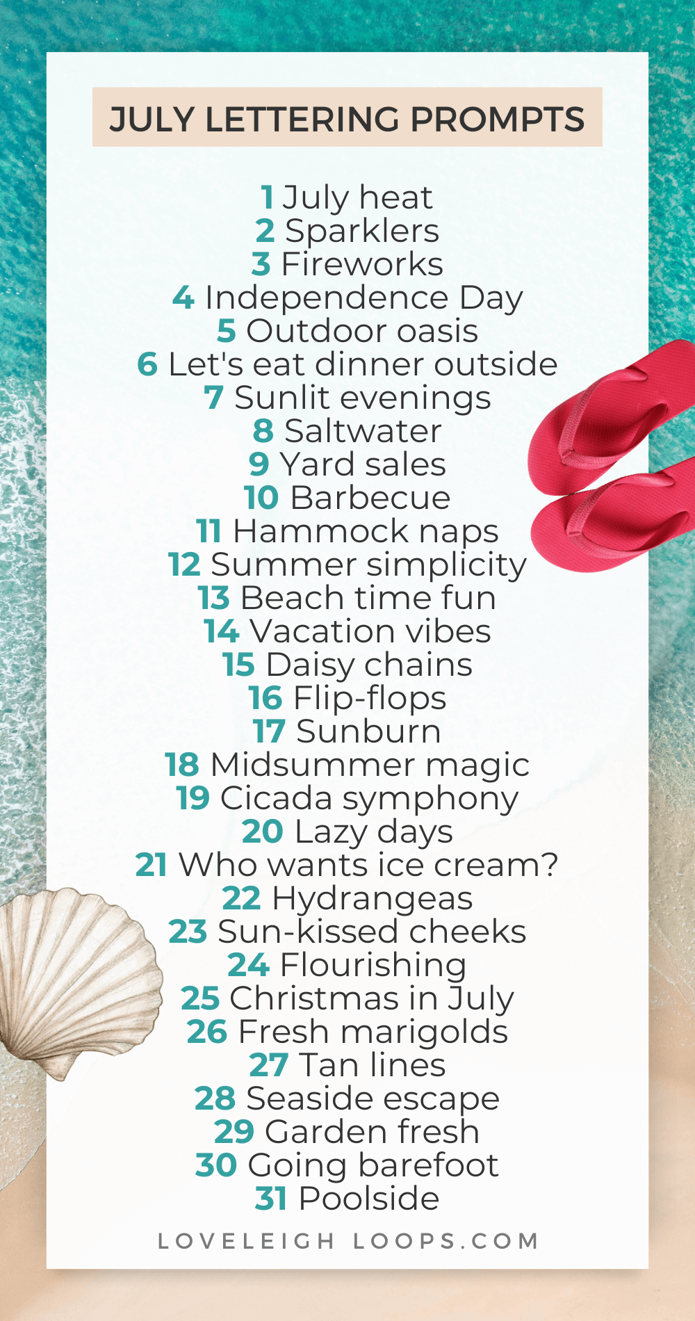 31 July Lettering Prompts (Daily Challenge!) — Loveleigh Loops