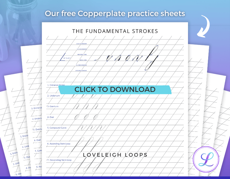 Copperplate Alphabet Letter By Letter [+ Free Worksheet] — Loveleigh Loops