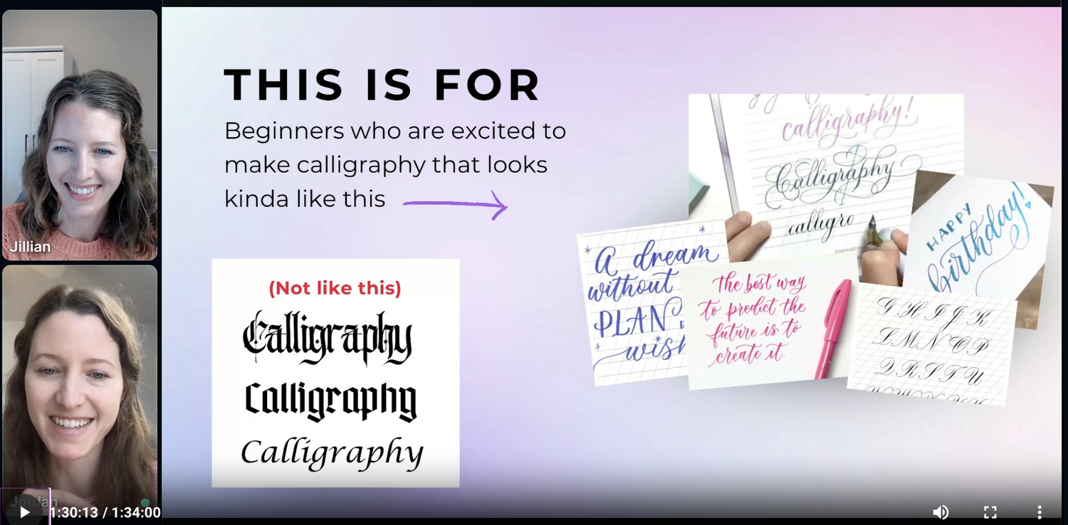 Free Calligraphy Workshop — Loveleigh Loops