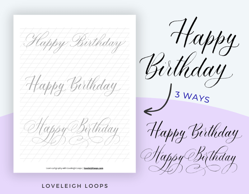 20+ Free Practice Sheets For Calligraphy (PLUS Tutorials) — Loveleigh Loops