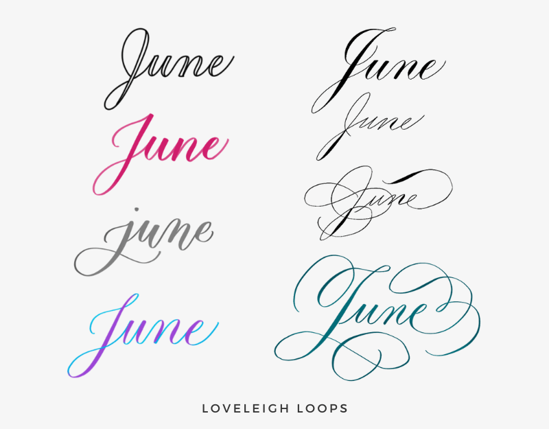 June Hand Lettering Prompts (Challenge + Freebies!) — Loveleigh Loops