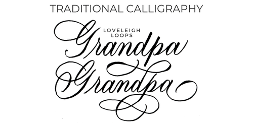 How To Write Mom, Dad, Grandma + Grandpa In Calligraphy — Loveleigh Loops