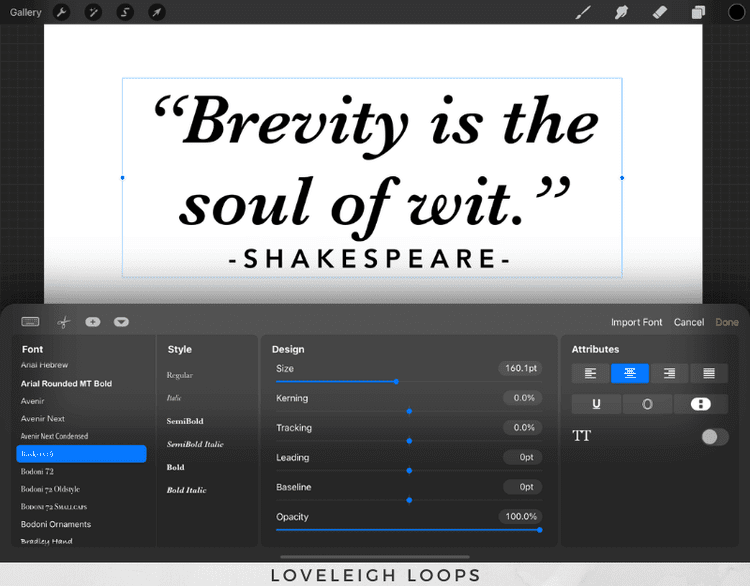 Procreate Calligraphy Ultimate Beginner Guide — Loveleigh Loops