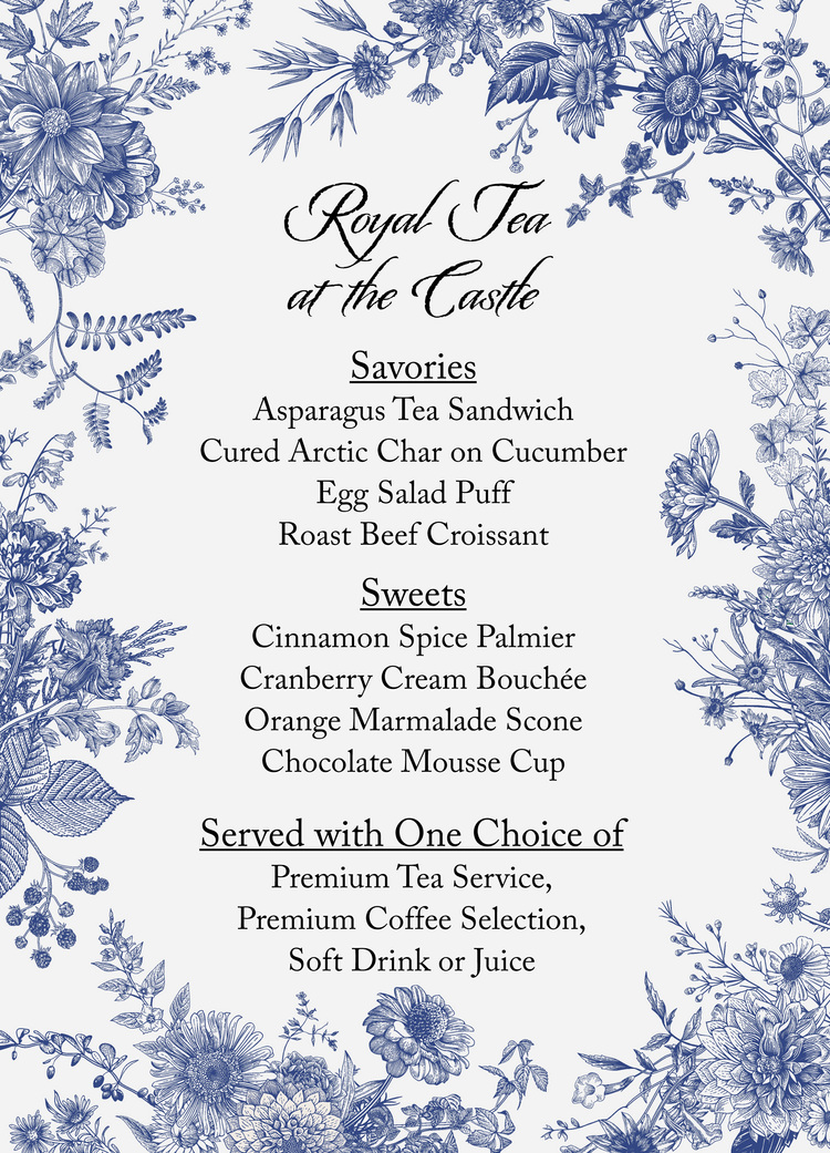 Royal Tea menu — Wandering Vine