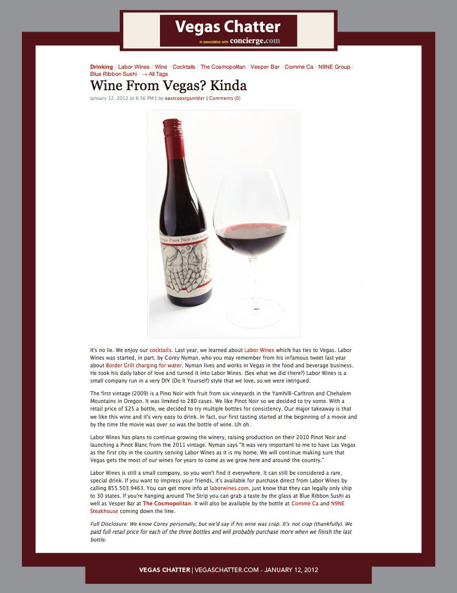 Labor Wines - A Labor of Love.