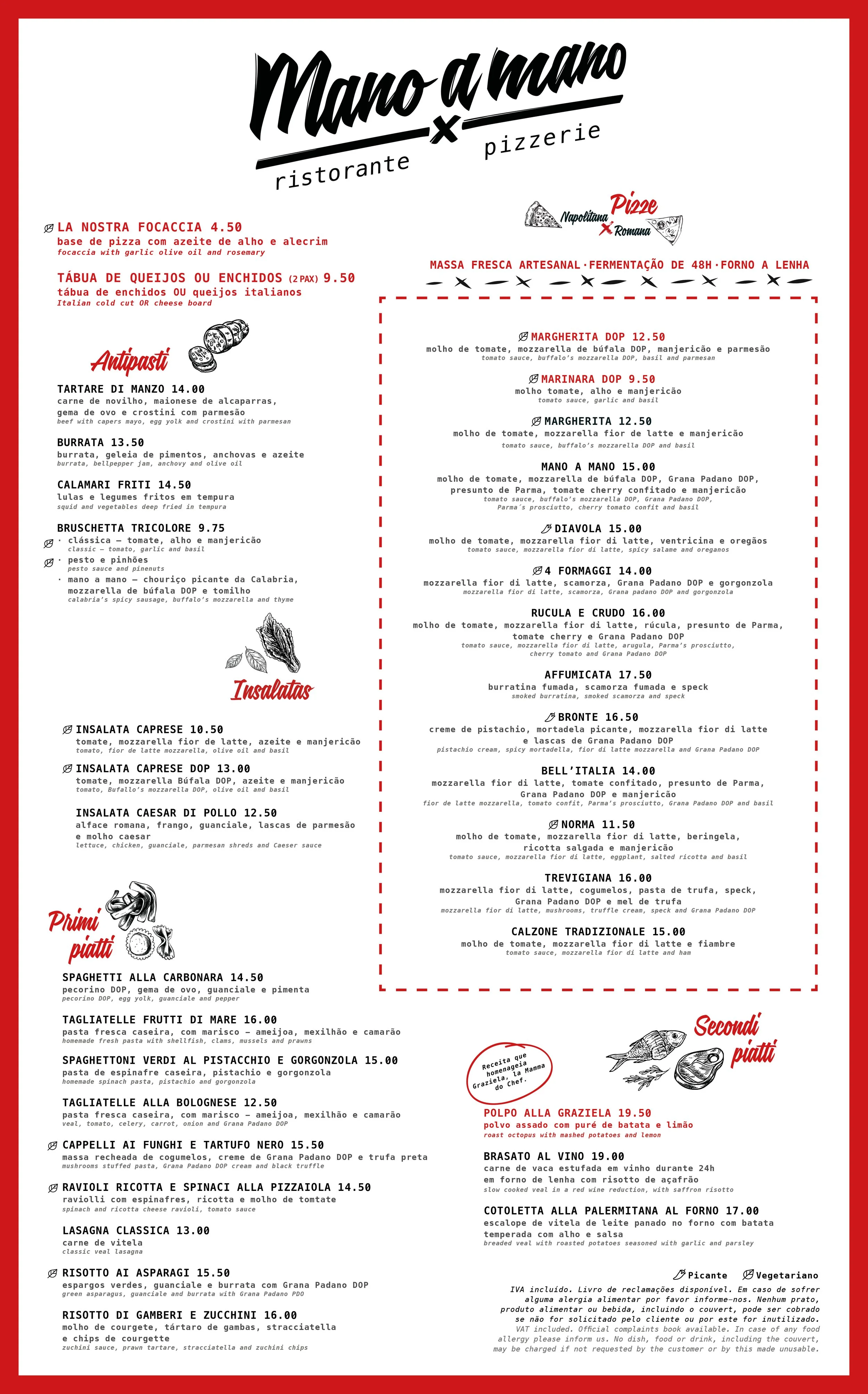 Mano a Mano: Restaurante Italiano Lisboa - Pizzas, Pastas