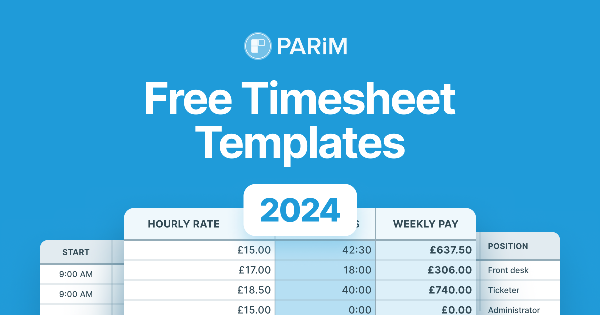 4 Free Timesheet Templates for 2024 (Excel, PDF, Word, Google Sheets)