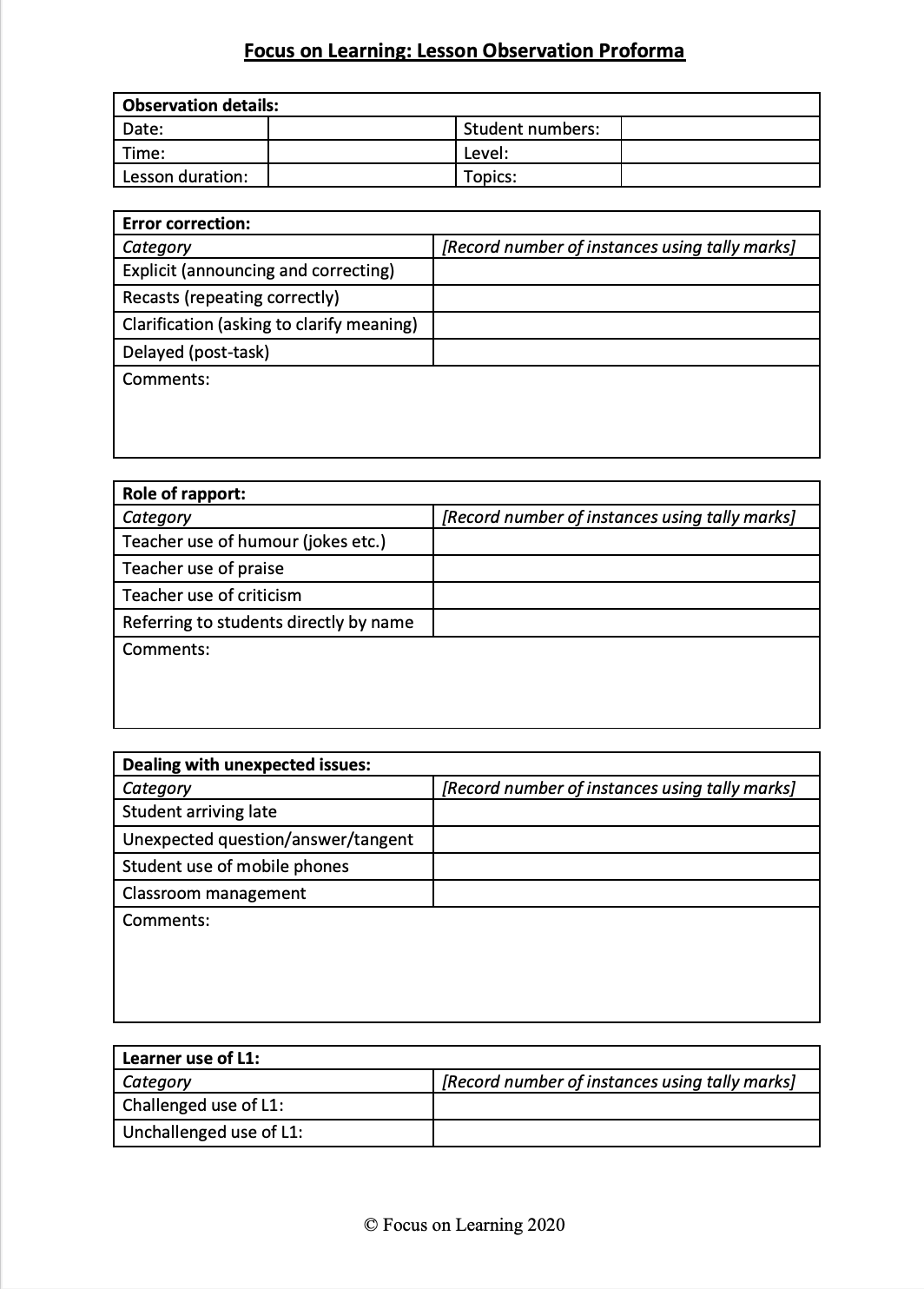 Conducting Classroom Observations - Blog - FoL English - All-in-one ...