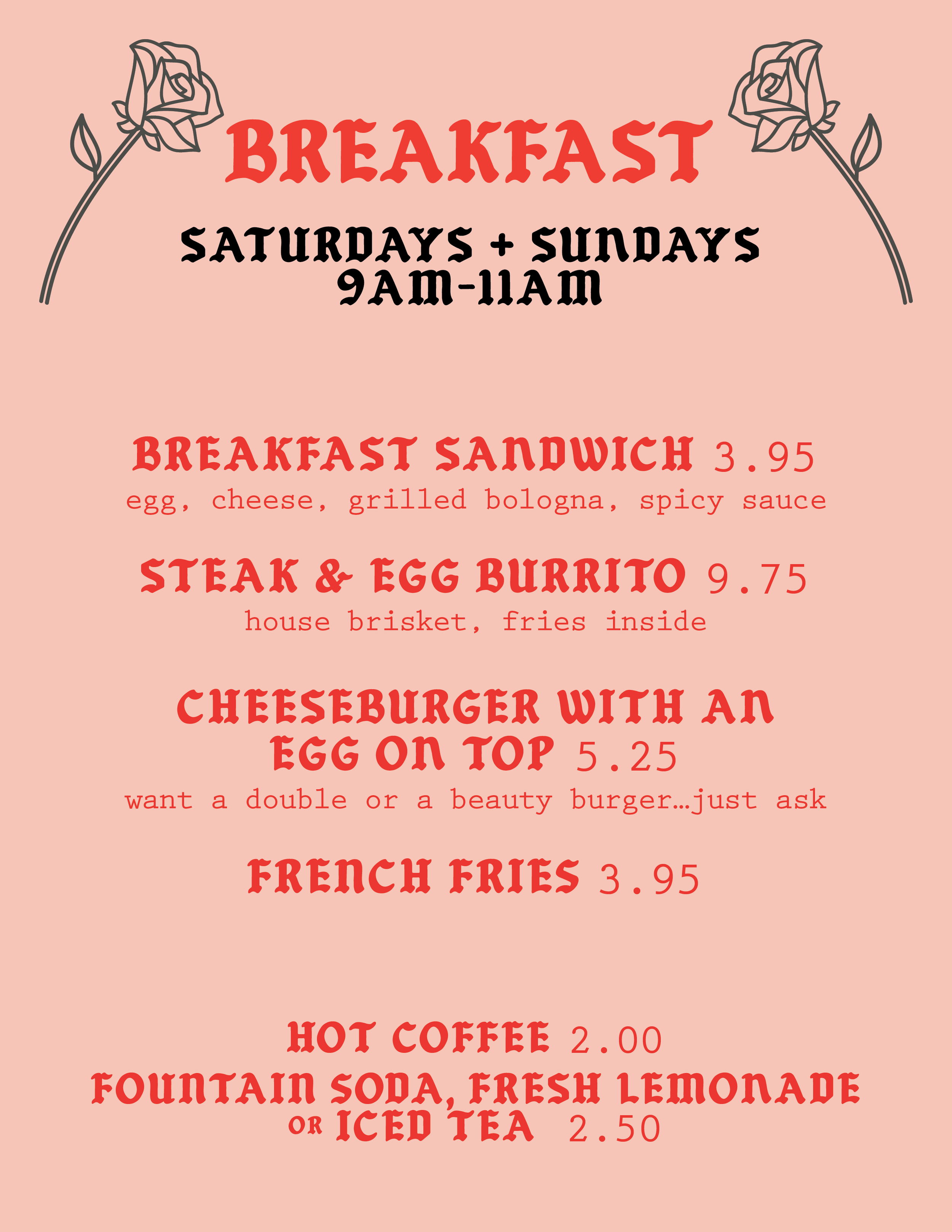 Silver Lake Menu — The Window