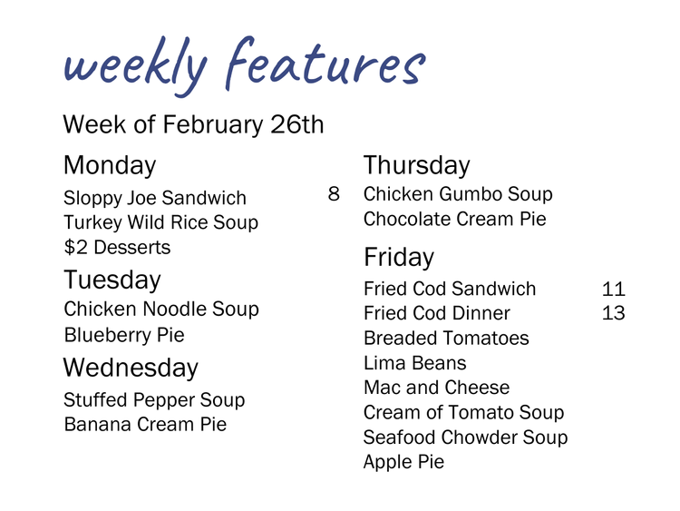 Menu — The Echo Restaurant