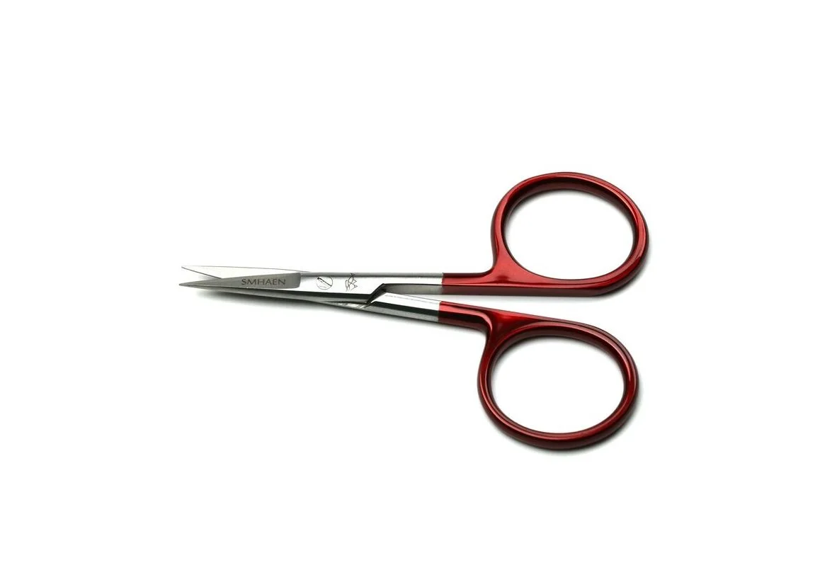 SMHAEN Tungsten Carbide 4” Blue Midge Curved Scissors | First Drift Fly Co