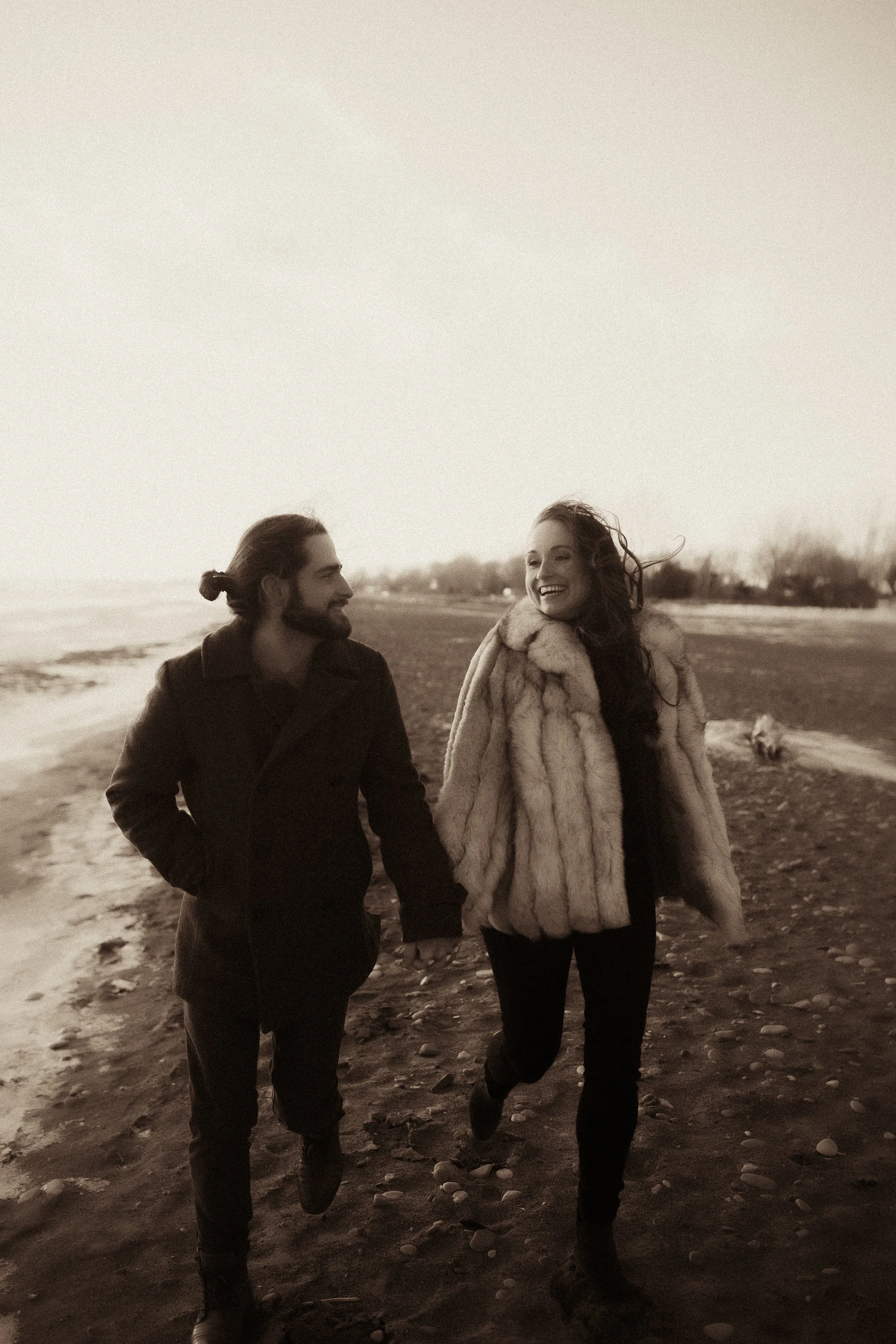 Winter Beach Engagement Chatham Kent — Nicole Leigh Photography
