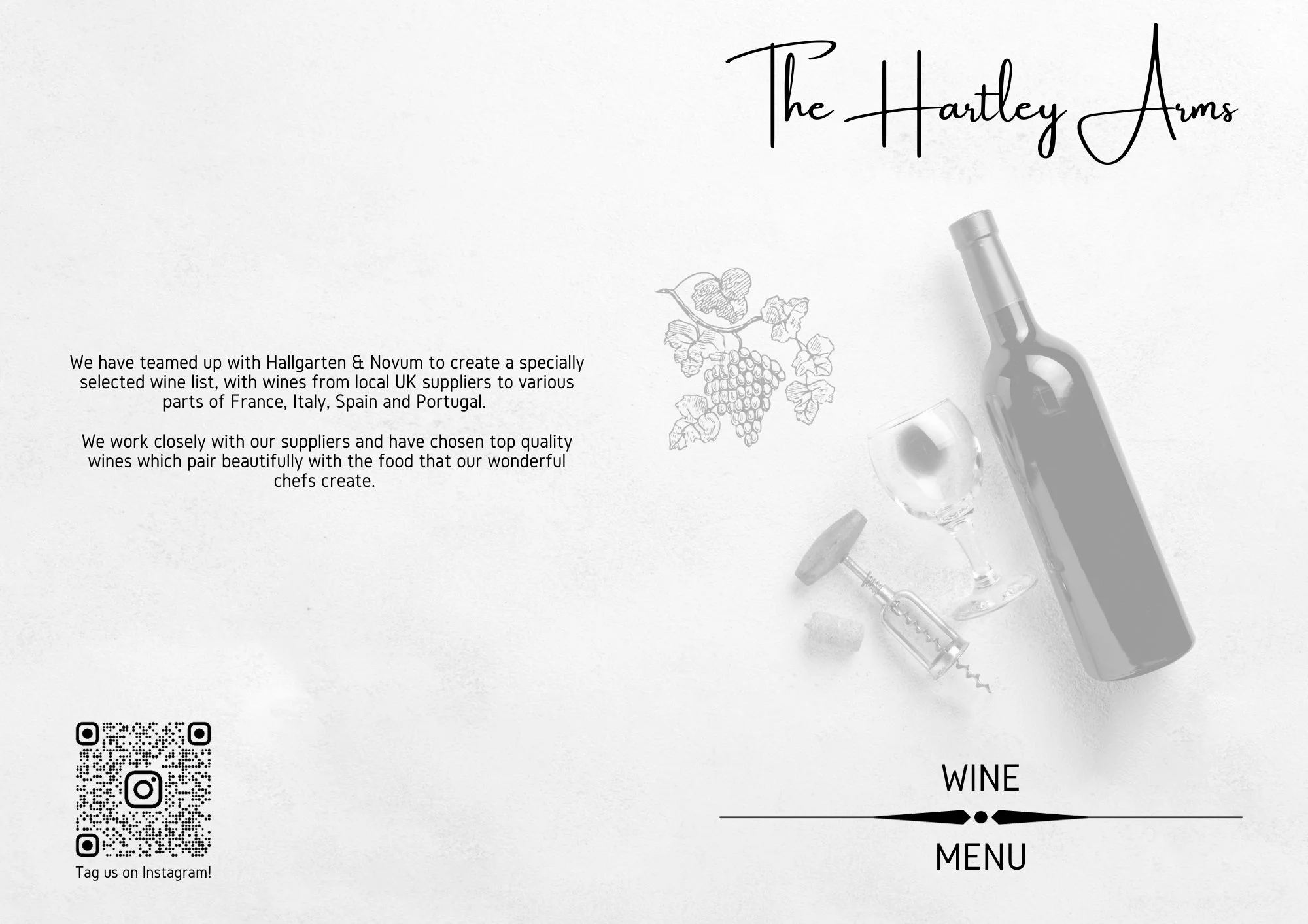 Dessert & Wine Menu — The Hartley Arms